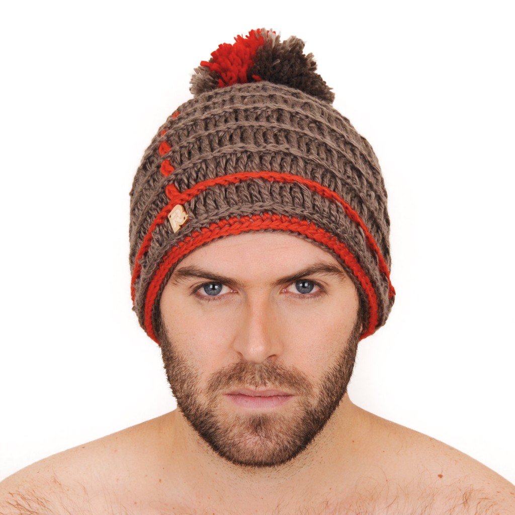 modèle tricot bonnet homme avec pompon